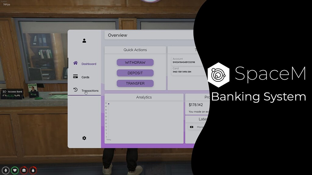 SpaceM Bank - Cards - Transactions - Analytics - PIN - [QBCore/ESX ...
