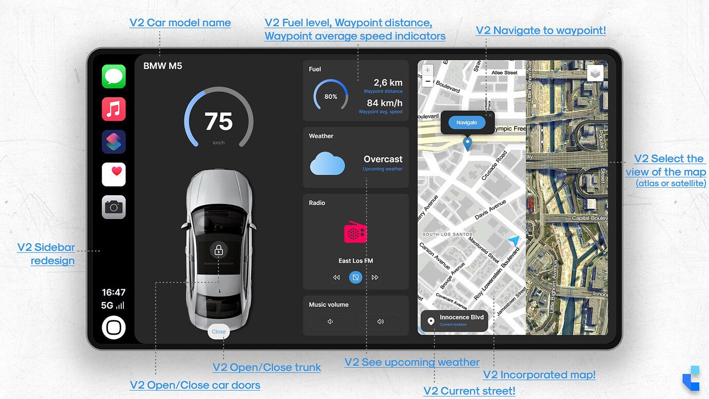 🚘 Complete Carplay | UI to interact with your vehicle | NEW UPDATE CARPLAY 2.0 - FiveM Releases ...