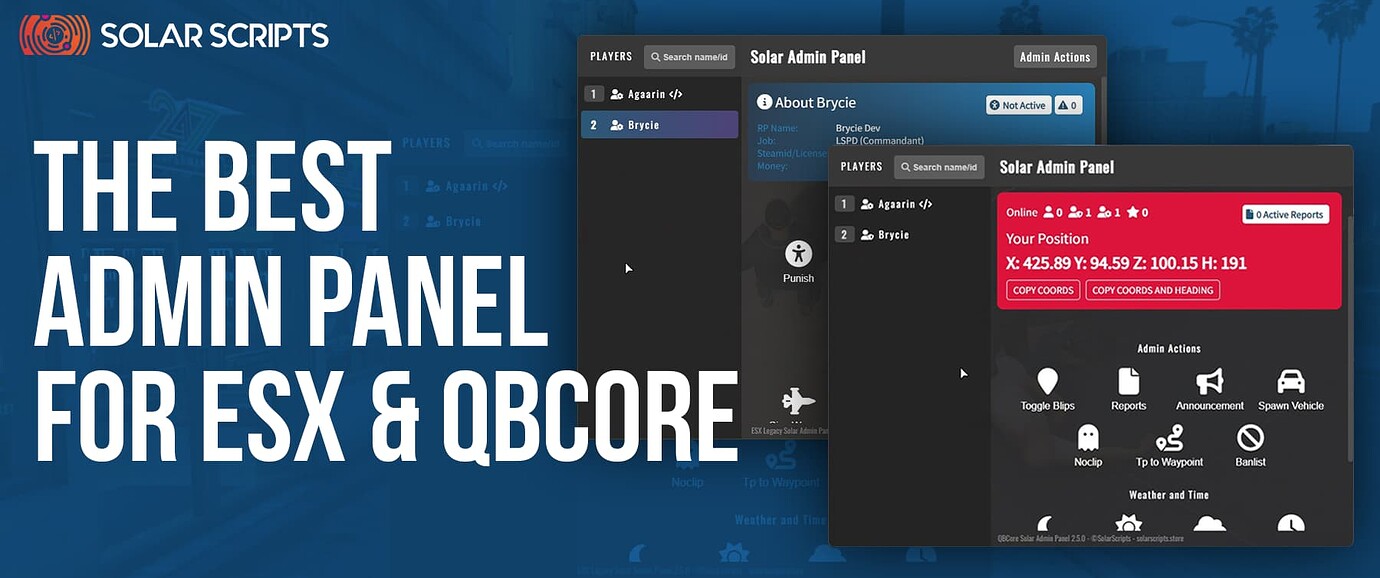 [ESX/QBCore] Solar Admin Panel - FiveM Releases - Cfx.re Community