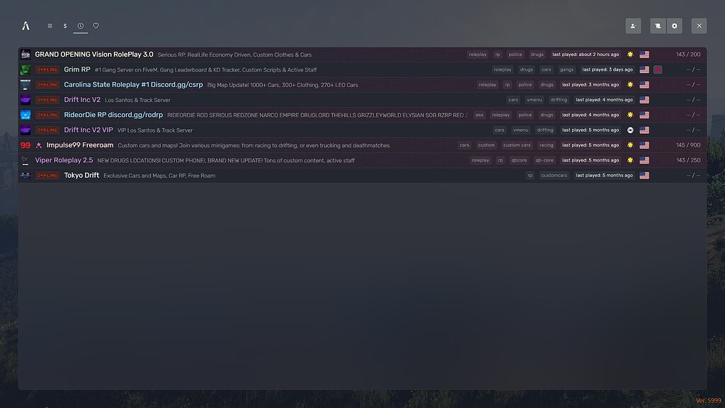 Says servers are offline for me but people are still playing them ...