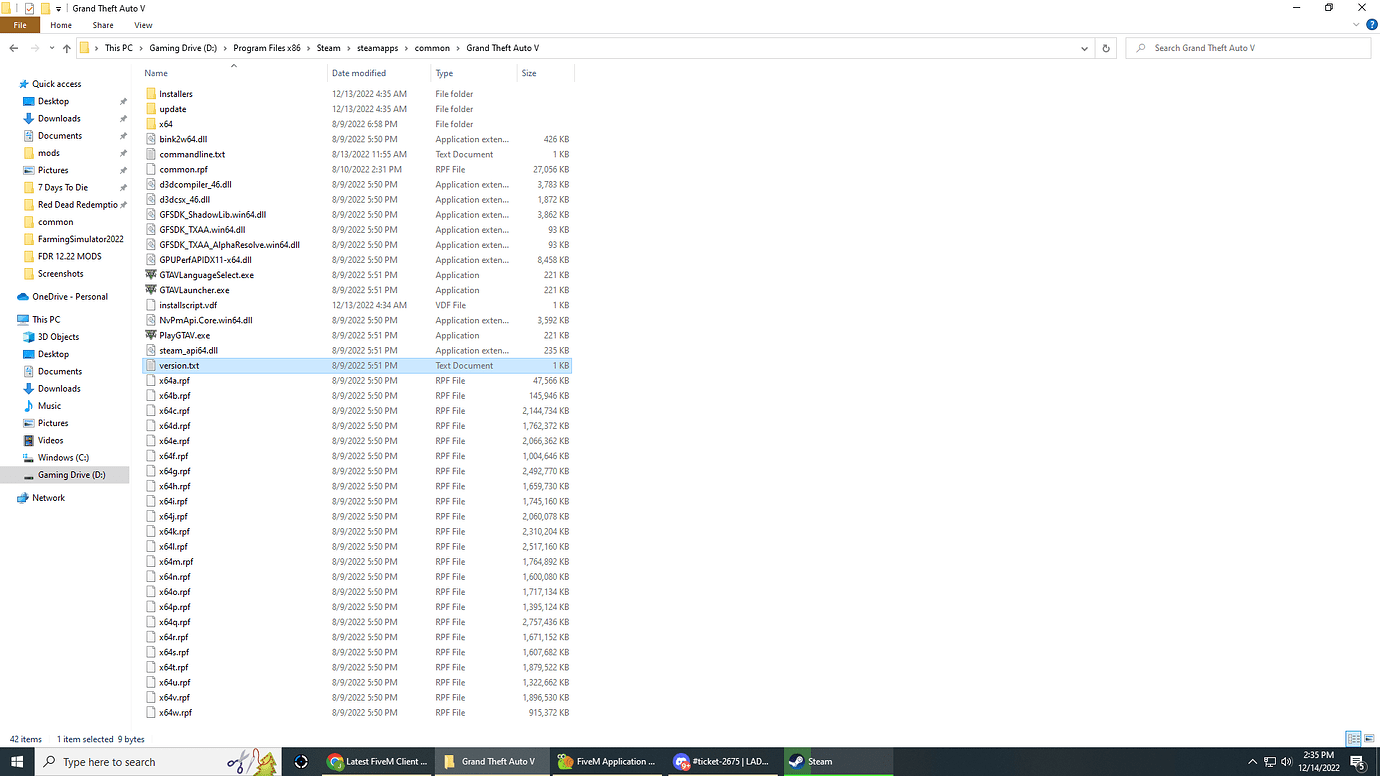 Go to your Game directory and select GTA5.exe to be able to launch ...