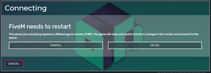 FiveM Server Requires V2189, gives error when trying to update - FiveM Client Support - Cfx.re ...