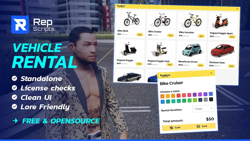 [FREE] Advanced Rental Script - Rep Scripts - FiveM Releases - Cfx.re Community