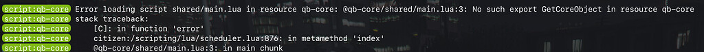 (help) qb-core script error on startup - QBCore - Cfx.re Community