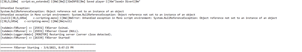 Error with my server (null exception) - Discussion - Cfx.re Community