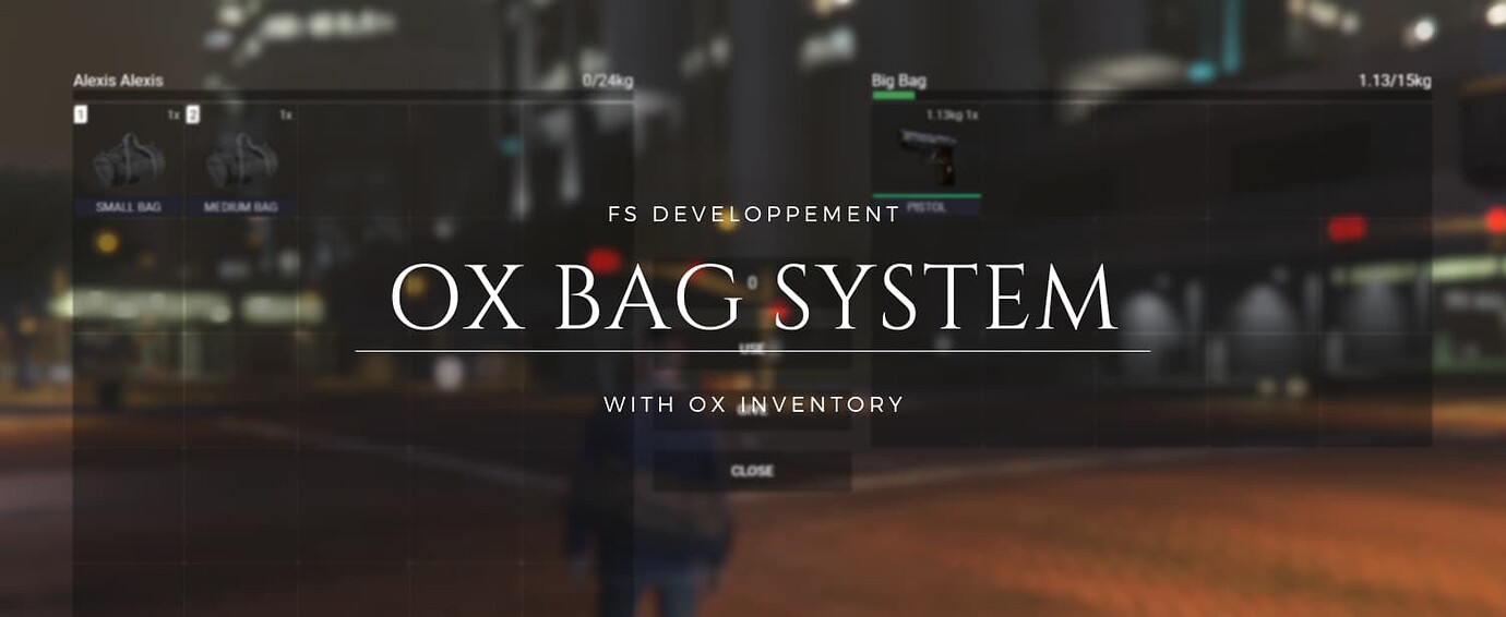 [UNAVAILABLE] Bag System - Ox Inventory - FiveM Releases - Cfx.re Community
