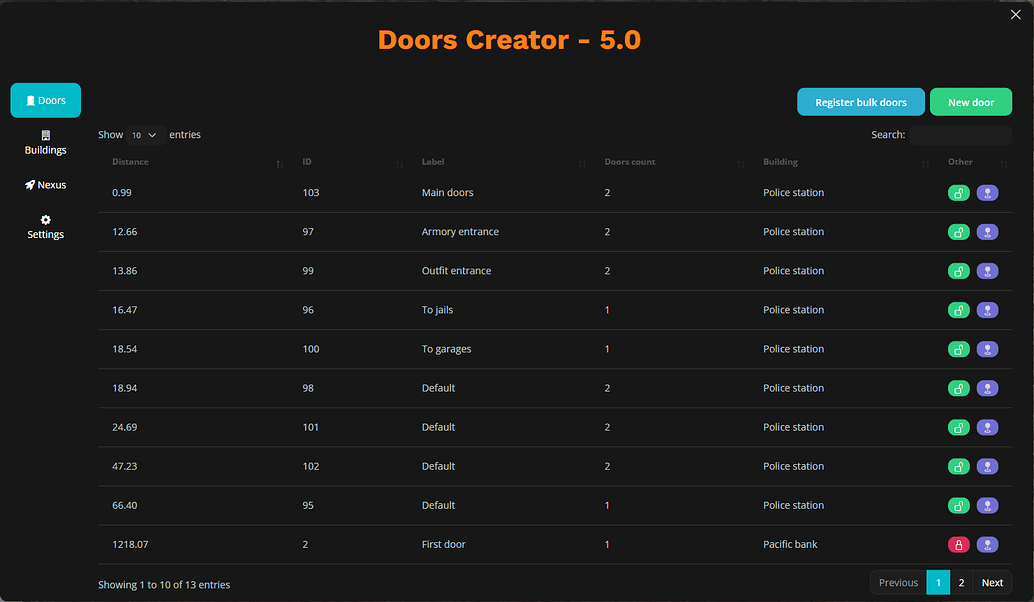 🚪 [ESX/QBCore] Doors Creator - Easily create doors in-game - FiveM Search