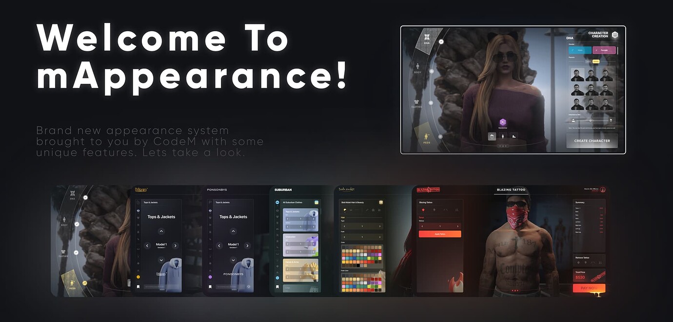 CodeM mAppearance ( Advanced Appearance and Clothing System ) ESX QB - FiveM Releases - Cfx.re ...