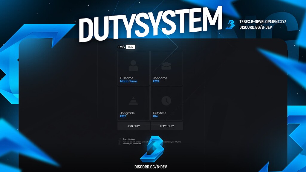 [ESX] B - DUTYSYSTEM/SERVICESYSTEM | MOST ADVANCED DUTYSYSTEM - FiveM ...