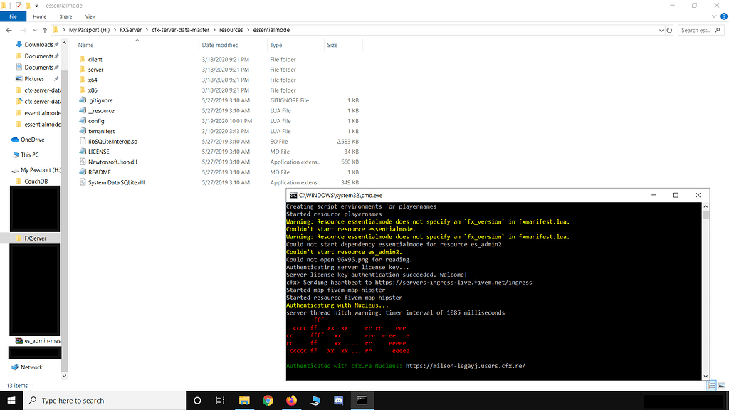 While turning on my server in the console it says "Essential mode does not specify an 'fx ...
