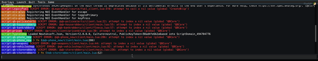 Script Errors - FiveM Discussion - Cfx.re Community