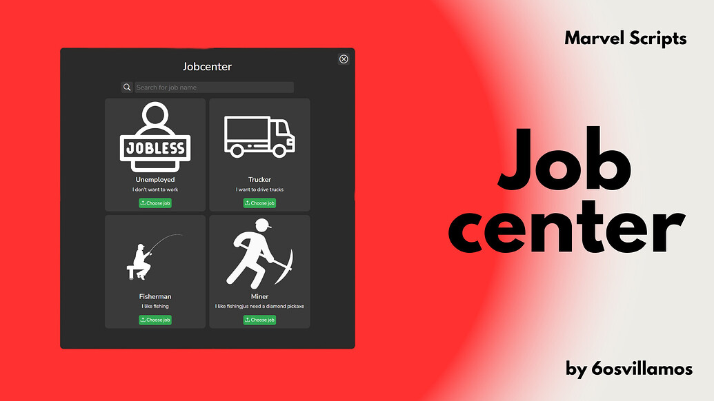 [FREE] [ESX] Jobcenter - FiveM Releases - Cfx.re Community