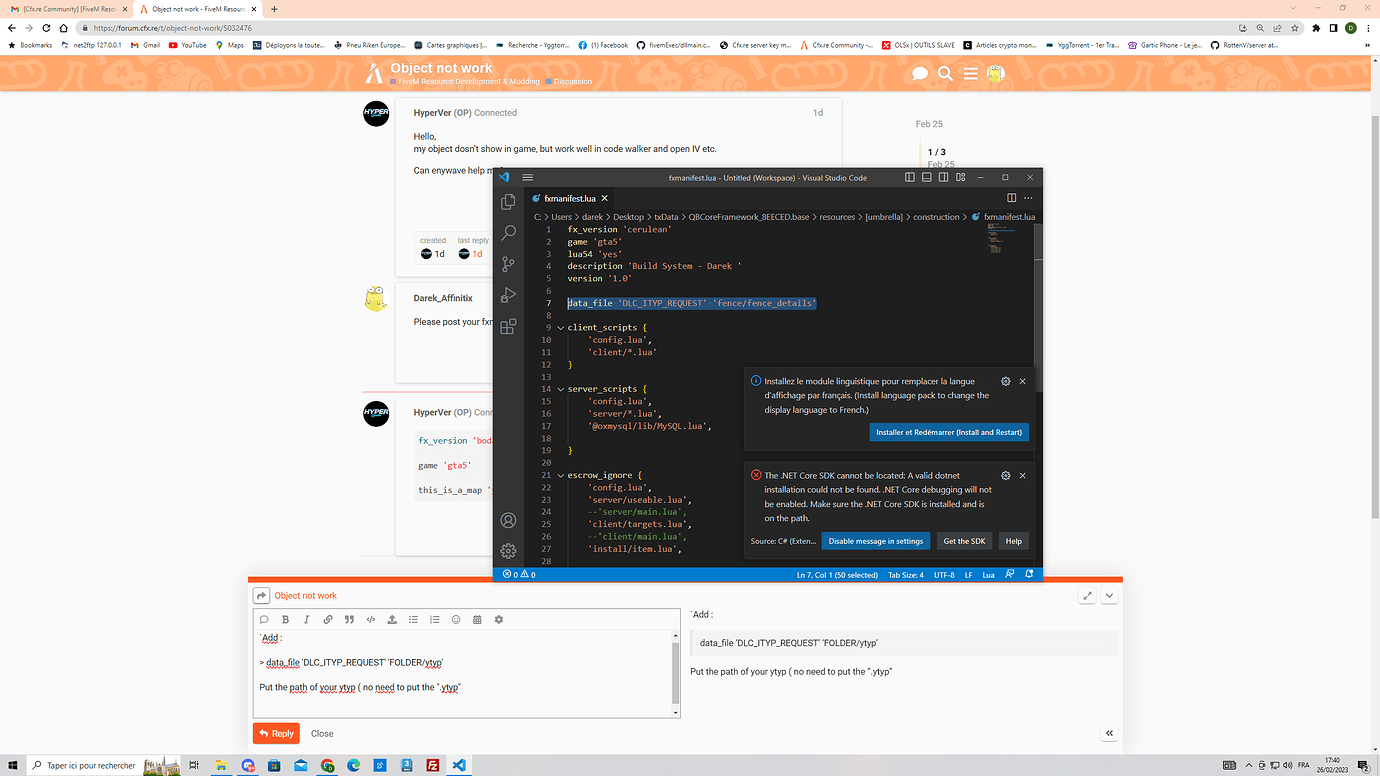 Object not work - Discussion - Cfx.re Community