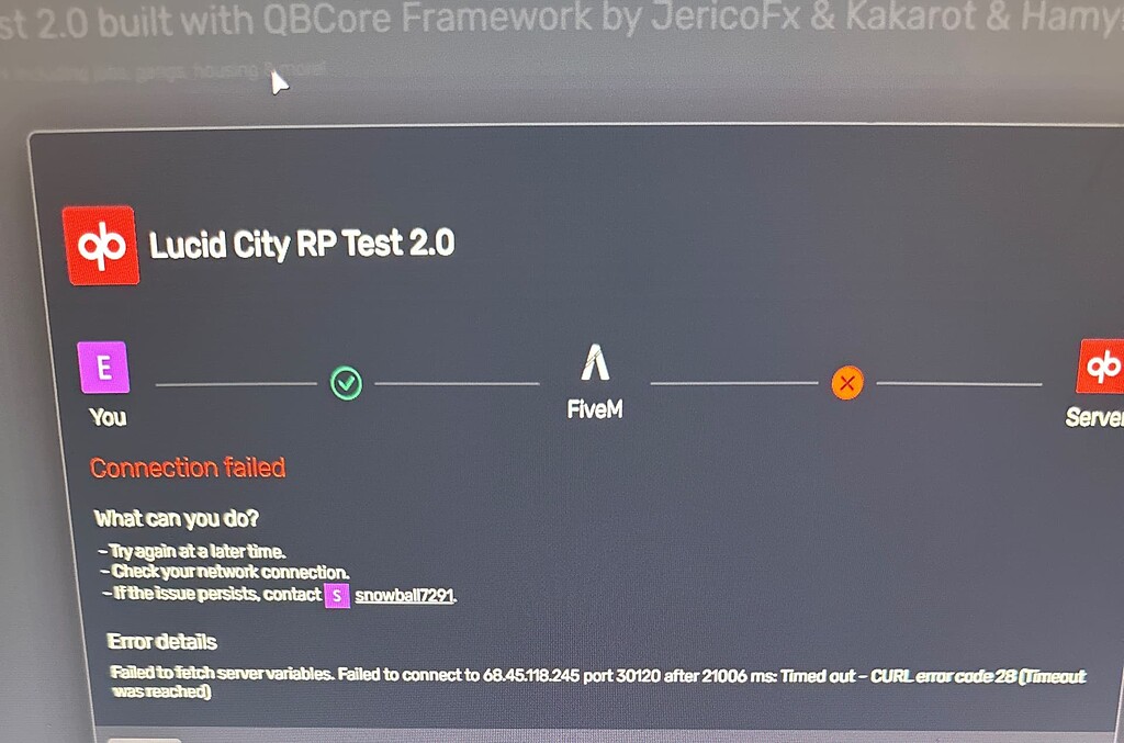 Need help with Error Code error curl error 28 - Server Discussion - Cfx.re Community