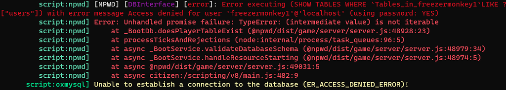 Fivem server database issue - Server Discussion - Cfx.re Community