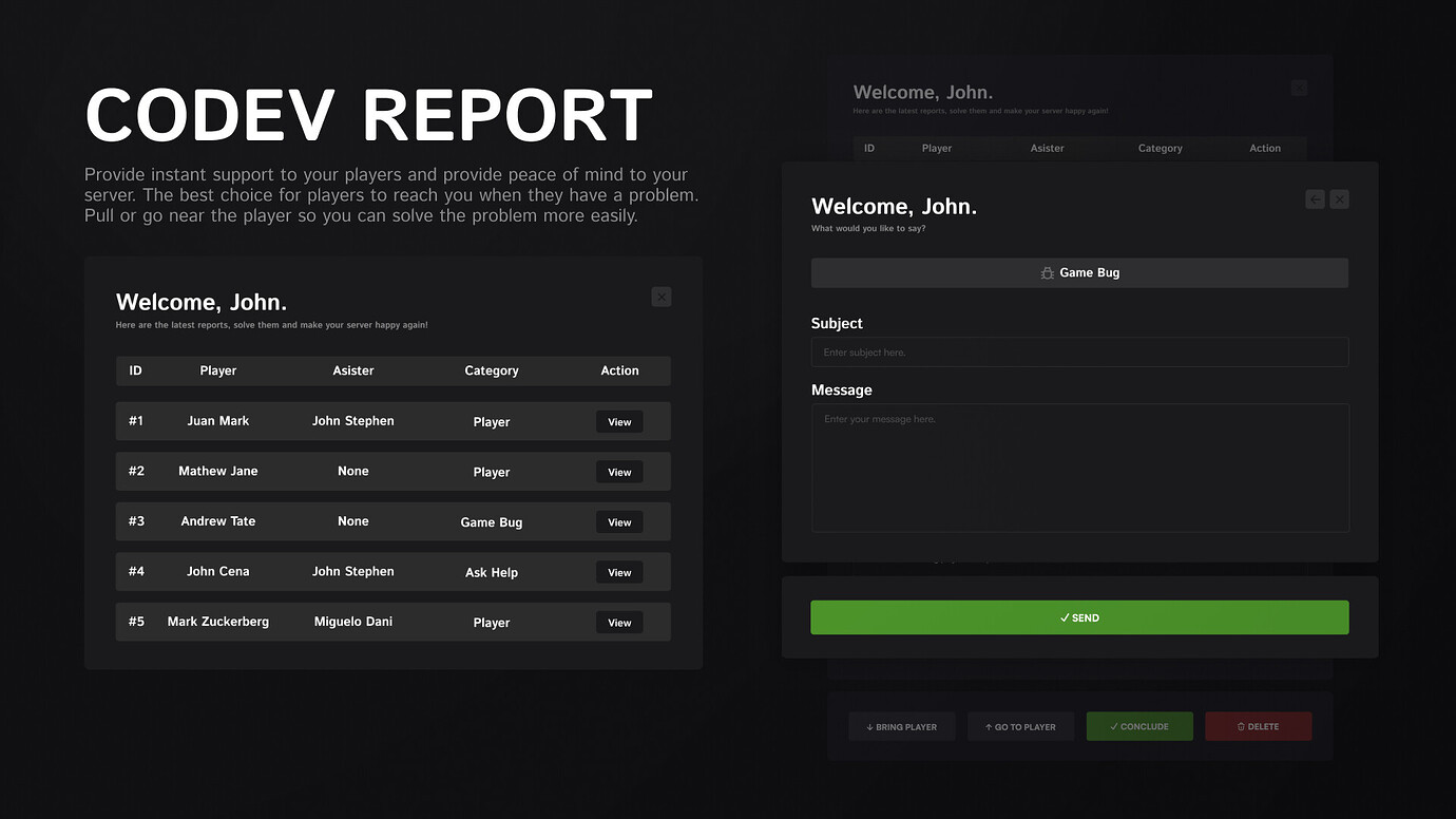 [FREE] Report System | CODEV Report [QBCore & ESX] - FiveM Releases ...