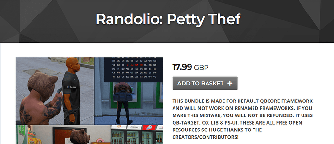 [PAID][QBCORE] Randolio: Petty Crime (BUNDLE) - Releases - Cfx.re Community