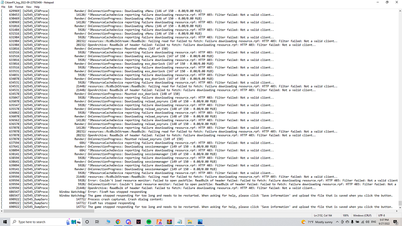 My FiveM keeps limiting me from joining a server with a 150 resources above. - FiveM Client ...