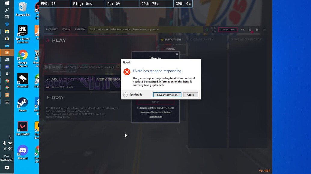 FiveM has stopped responding - FiveM Client Support - Cfx.re Community
