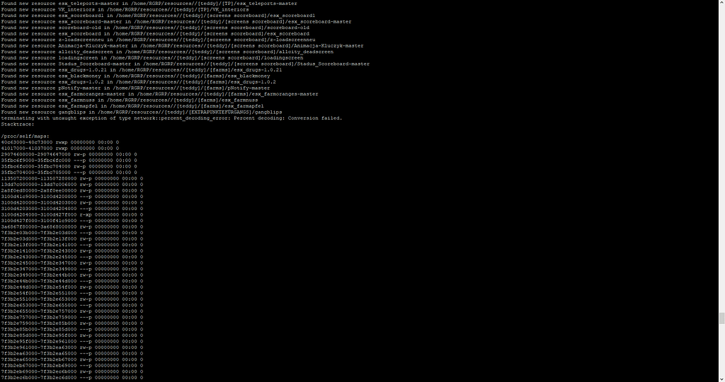 Terminating with uncaught exception of type network::percent_decoding_error: Percent decoding ...