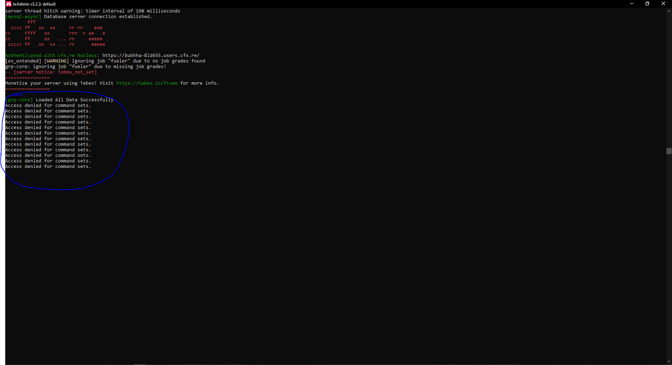 Access denied for command sets - Discussion - Cfx.re Community