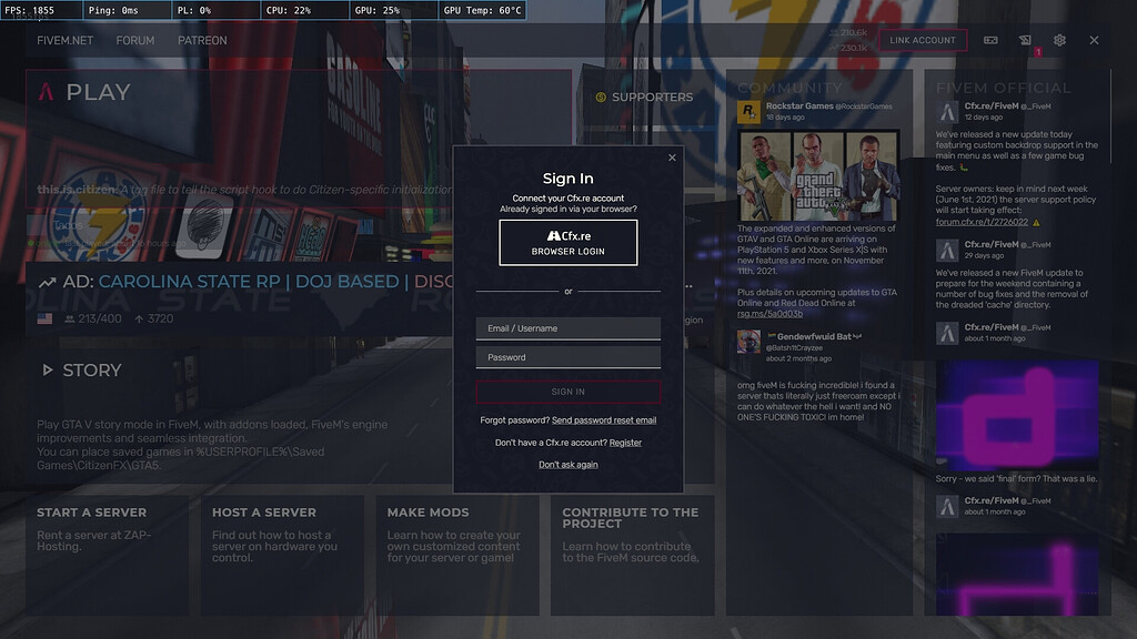 Fivem menu using 99% of gpu - FiveM Client Support - Cfx.re Community