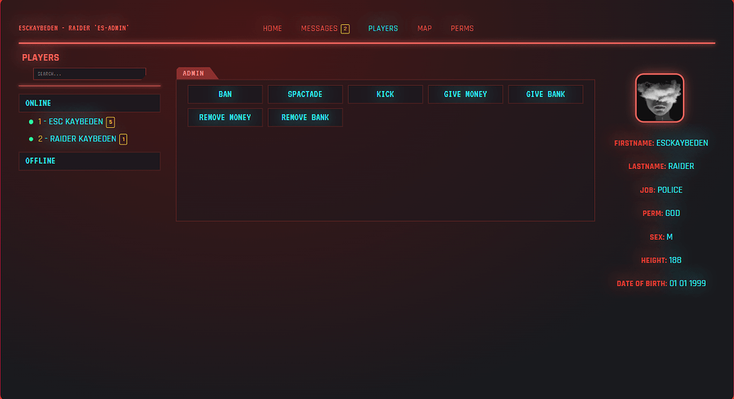 [PAID][ESX / QB] Cyber Admin - FiveM Search