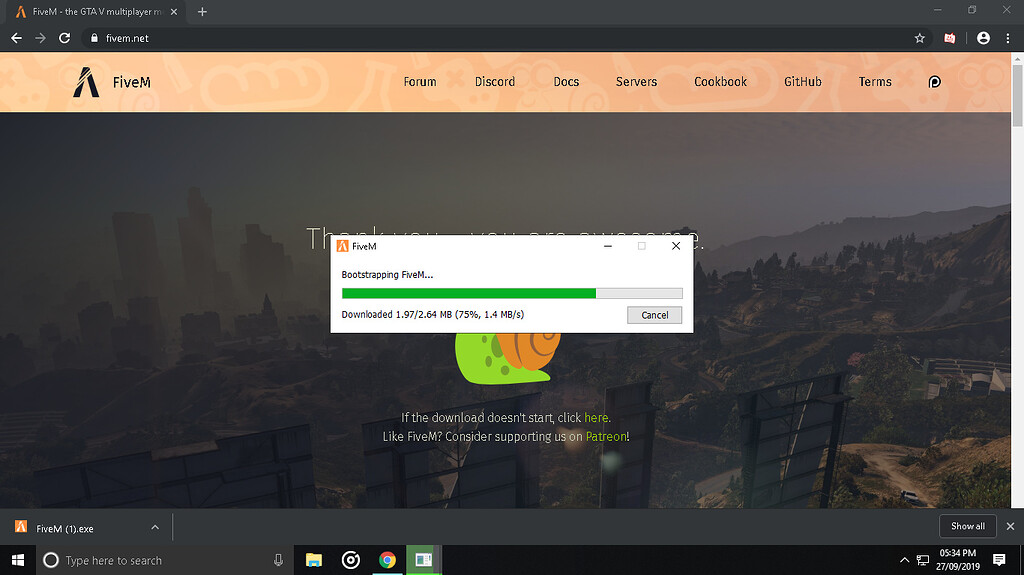 After i uninstall my fiveM then i want to install it again. It seems ...