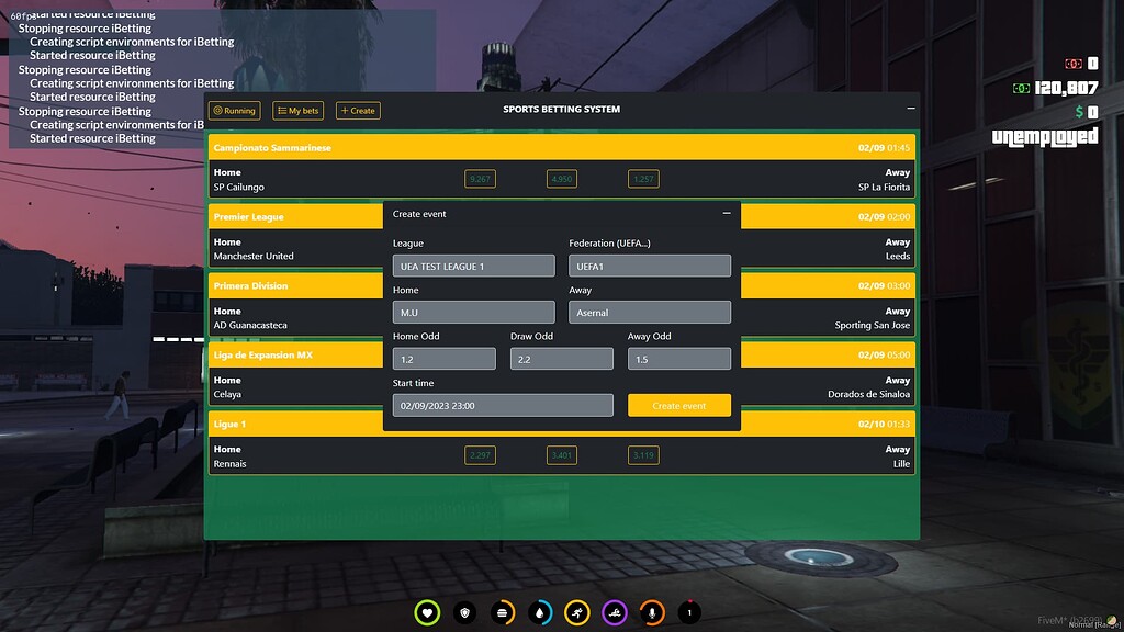 [ESX/QB] iBetting: Sports betting system - FiveM Releases - Cfx.re ...