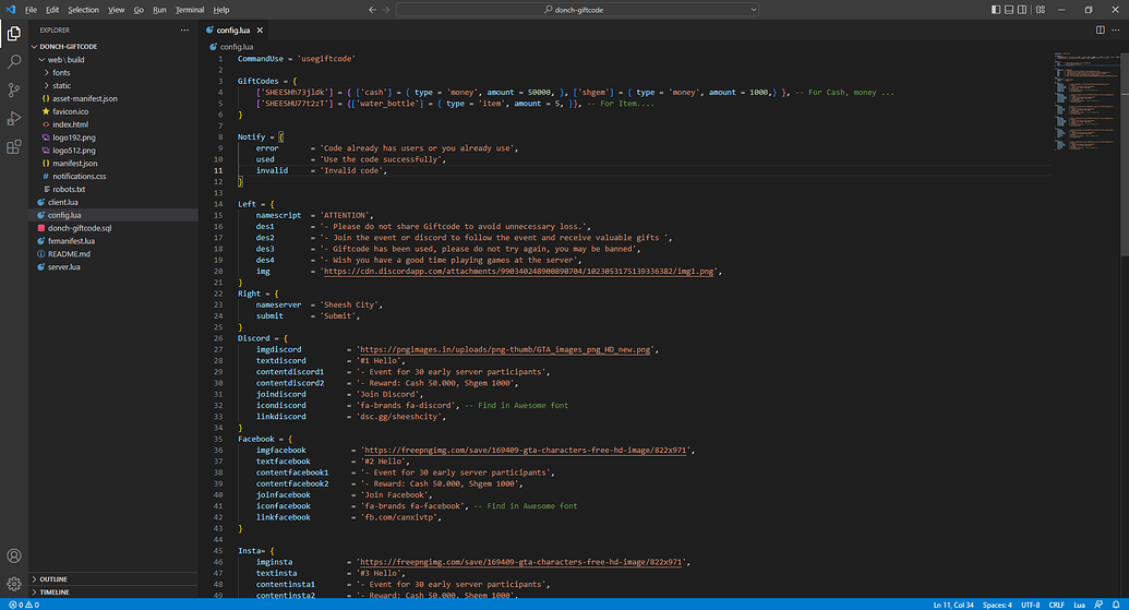 [QBCore / ESX ] Giftcode donch-giftcode - FiveM Releases - Cfx.re Community