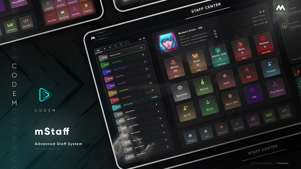 CodeM mStaff - Admin Menu ( Advanced Admin System ) - FiveM Releases ...