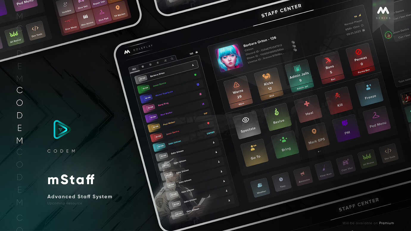 CodeM mStaff - Admin Menu ( Advanced Admin System ) - FiveM Releases ...