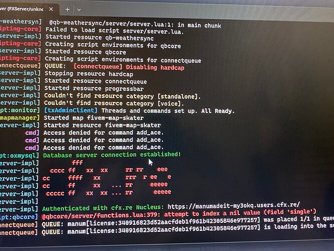 Qbcore/server/functions.lua:379 attempt to index a nil value (field ... Qbcore/server/functions.lua:379 attempt to index a nil value (field ...