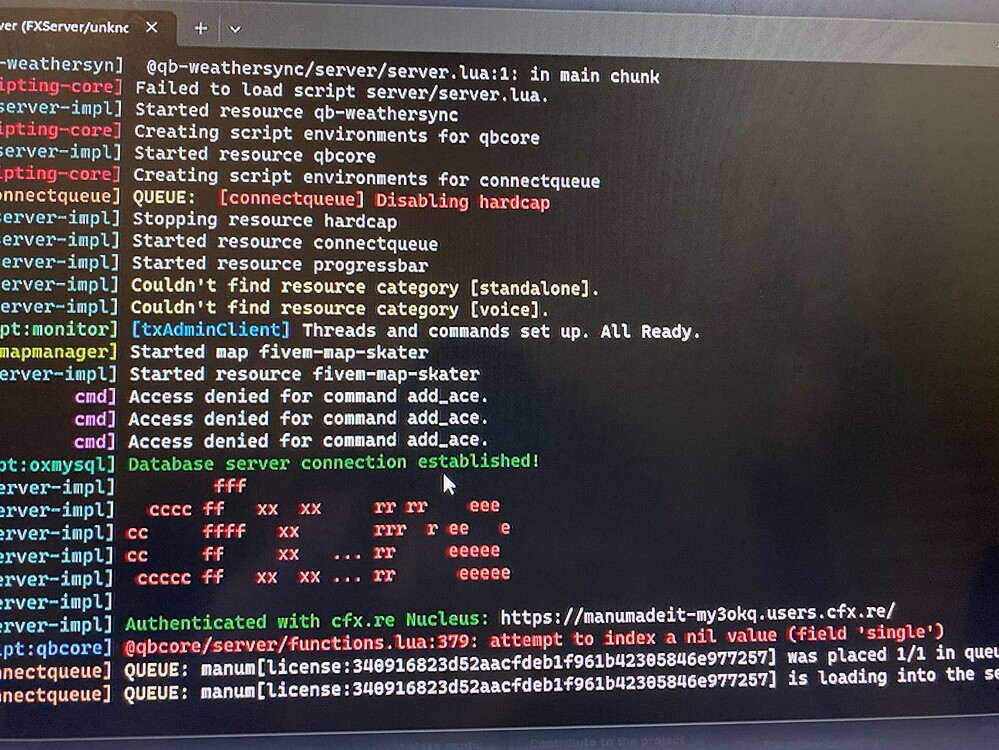 Qbcore/server/functions.lua:379 attempt to index a nil value (field ... Qbcore/server/functions.lua:379 attempt to index a nil value (field ...