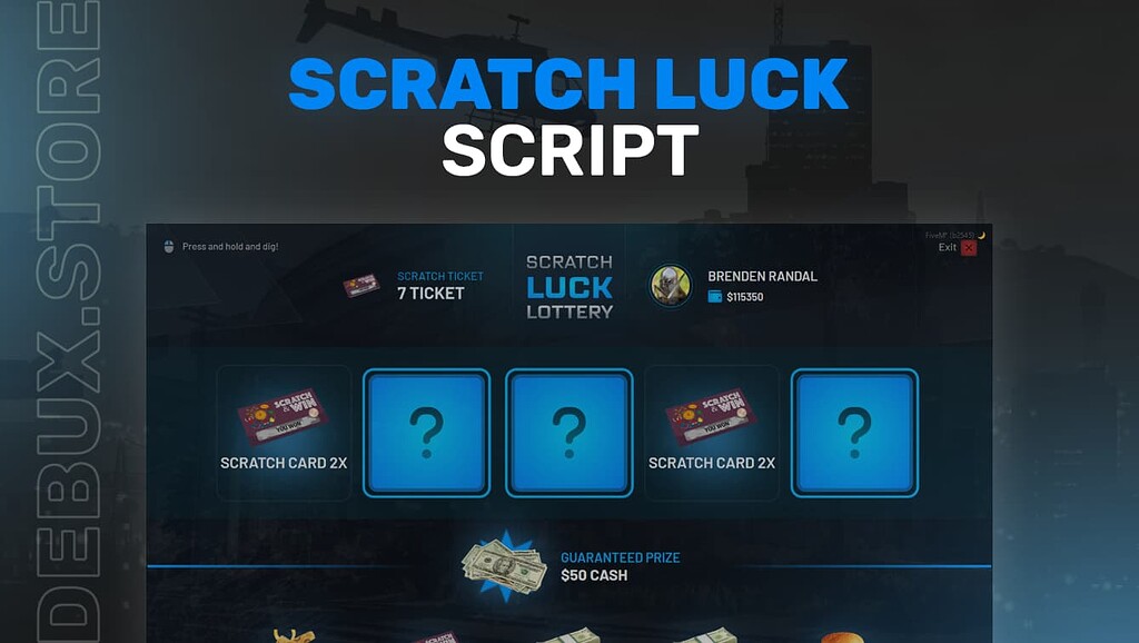 [DISCOUNT] [esx/qb] scratch lottery - FiveM Releases - Cfx.re Community