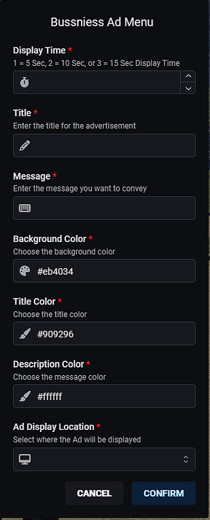 [ESX] [QBCore] [FREE] Business Advertisement Menu Using OxLib - FiveM ...
