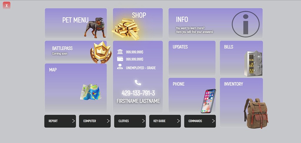 [PAID] exDev-mainmenu | Responsive UI | Inspired by GrandRP [ESX only ...