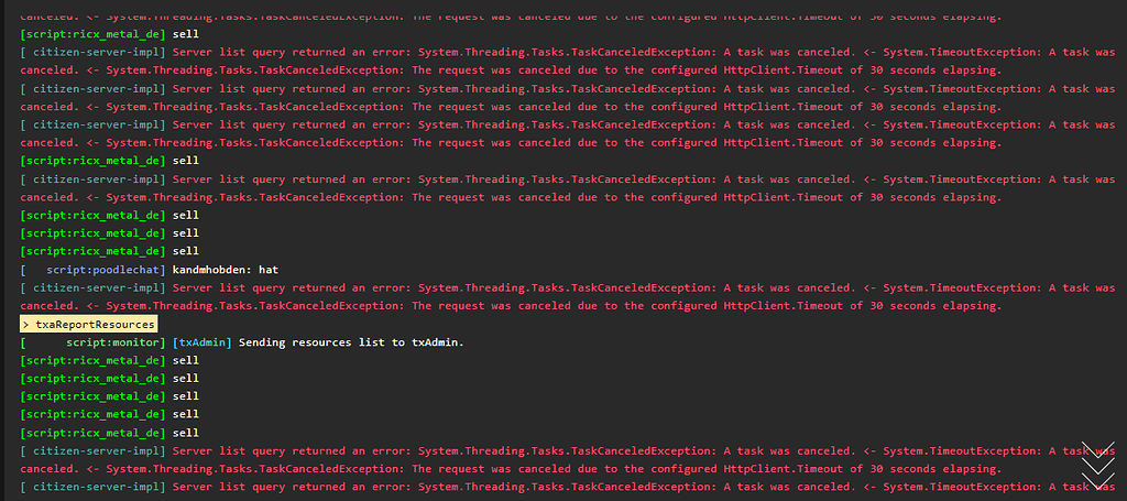 Server geting error out of no place nothing changed and can still see and connect to server ...