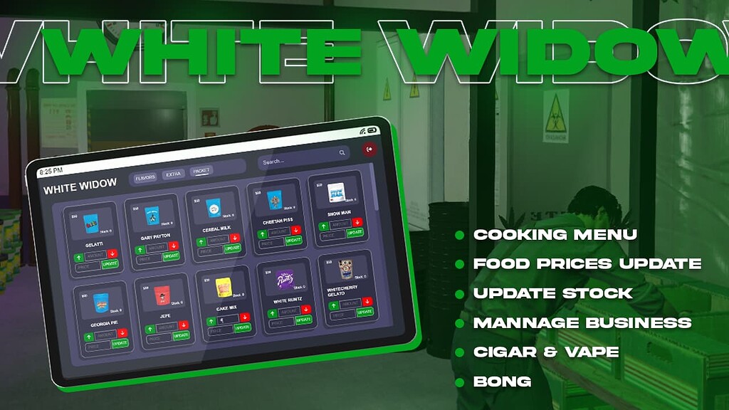 [Release] [ESX]/[QB] White Widow Job With Preparing + Stock +Cigar ...