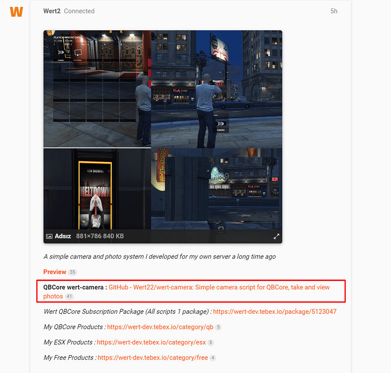 [FREE][QBCore] wert-camera(Basic camera and photo system) - FiveM ...