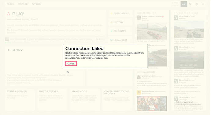Es_extended will not start - ES/ESX - Cfx.re Community