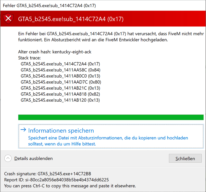 FiveM Crashes all over the Map (random) since some days - FiveM Client ...