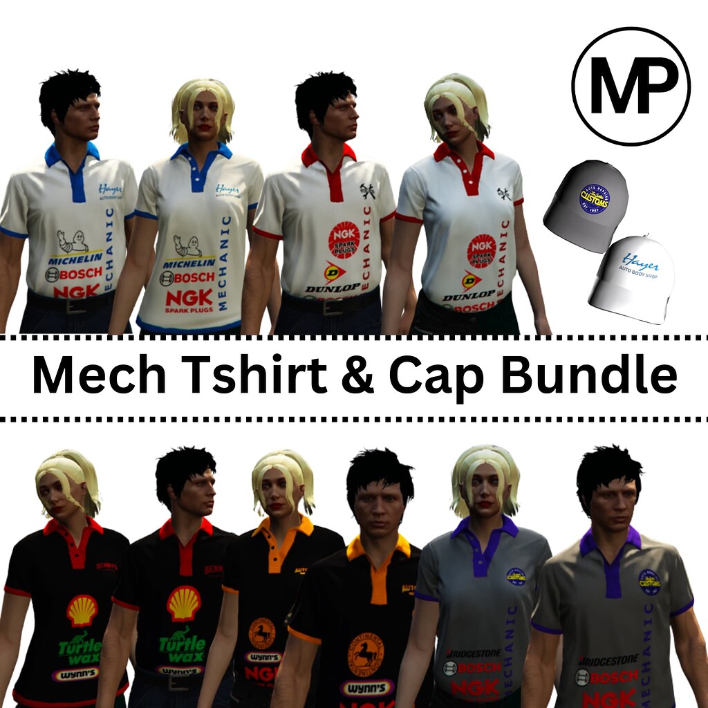 Mechanic Tshirt & Cap Retexture Bundle - FiveM Releases - Cfx.re Community