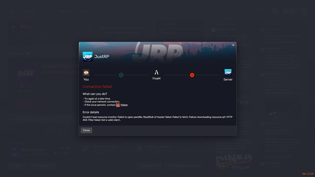 Not able to connect to some FiveM servers - FiveM Client Support - Cfx ...
