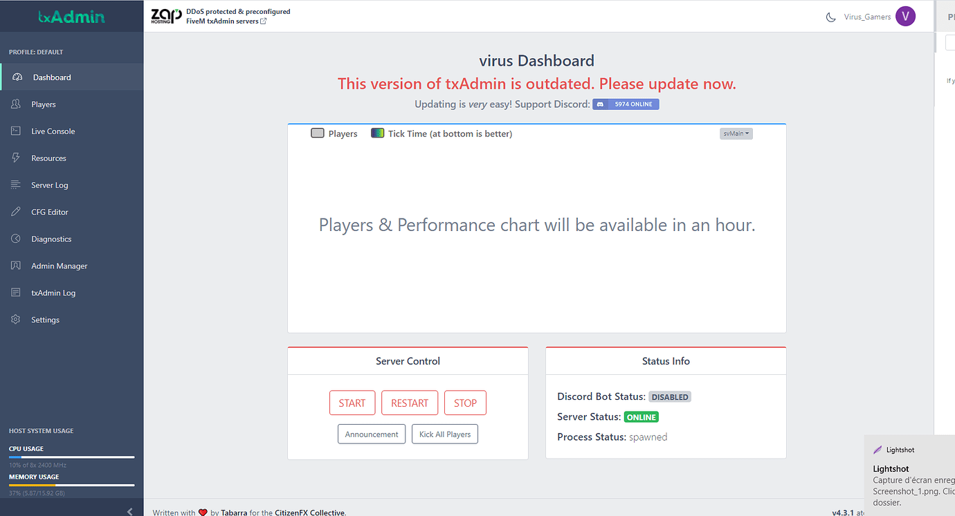 My txAdmin is outdated... after first install - Server Discussion - Cfx ...