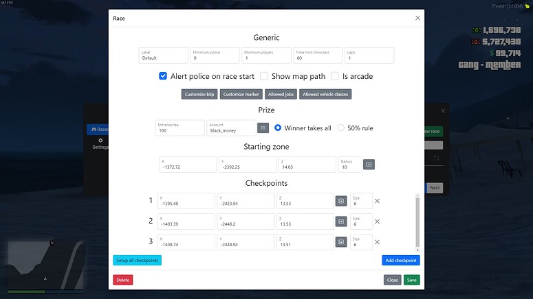 🏁 Races Creator [ESX/QBCore] - Easily create admin and players races - FiveM Releases - Cfx.re ...