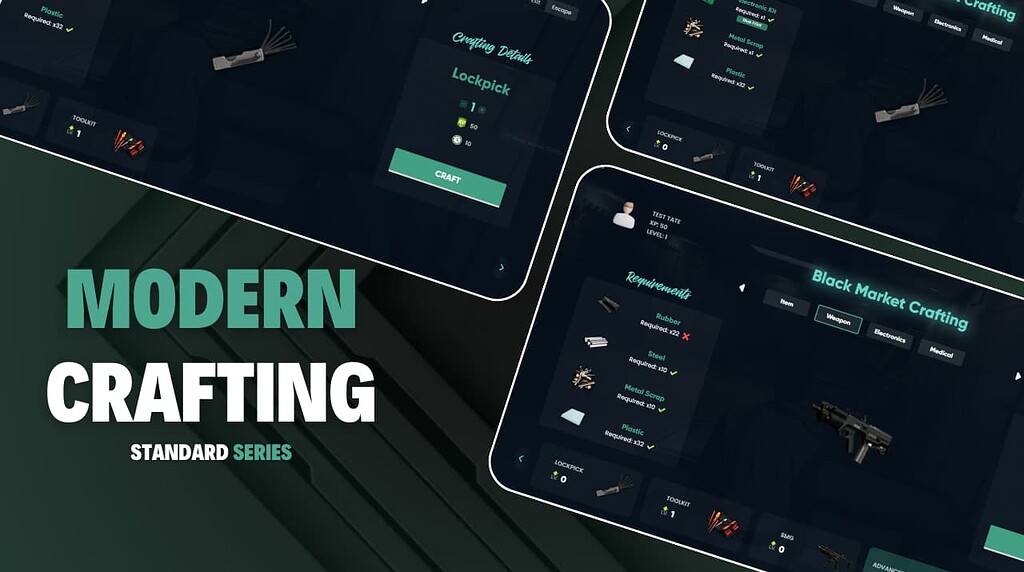 Modern Crafting | Portable Tables + Crafting Stations + Level/XP | QB-ESX - FiveM Releases - Cfx ...