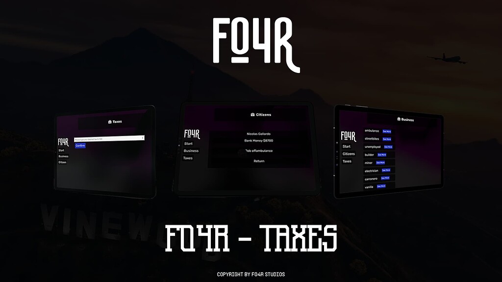 [ESX][PAID] 📰 Fo4r Taxes - FiveM Releases - Cfx.re Community