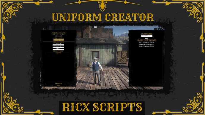RicX Uniform Creator - RedEM:RP+Reboot/RSG/QBR/QR/VORP - RedM Releases - Cfx.re Community