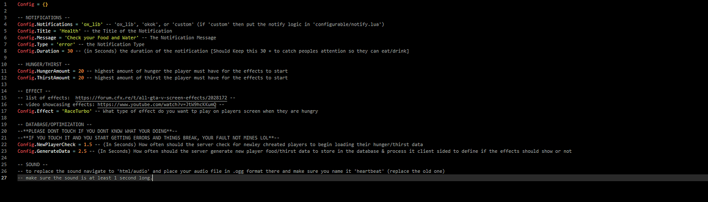 [ESX] [FREE] ESX Status Effects🍗🥛 (Low Hunger/Thirst Effects) - FiveM Releases - Cfx.re Community